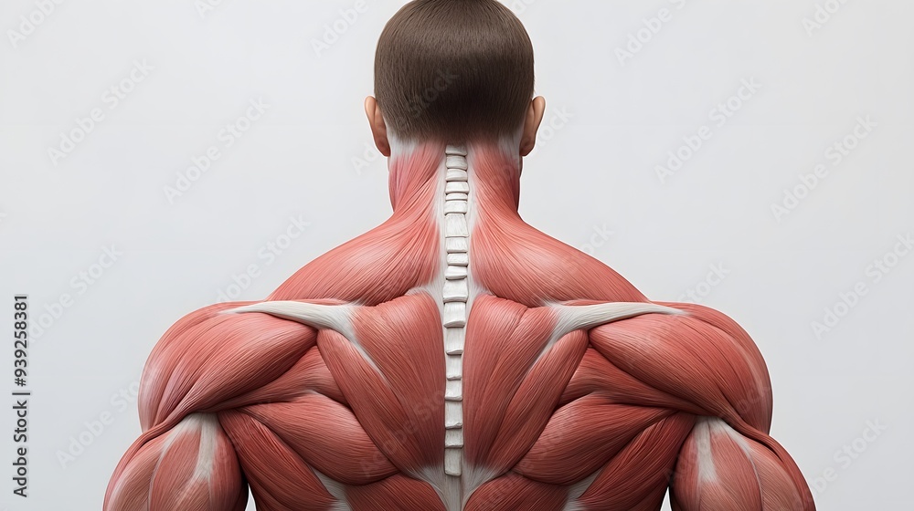Muscular System of the Human Back: A detailed view of the back muscles ...