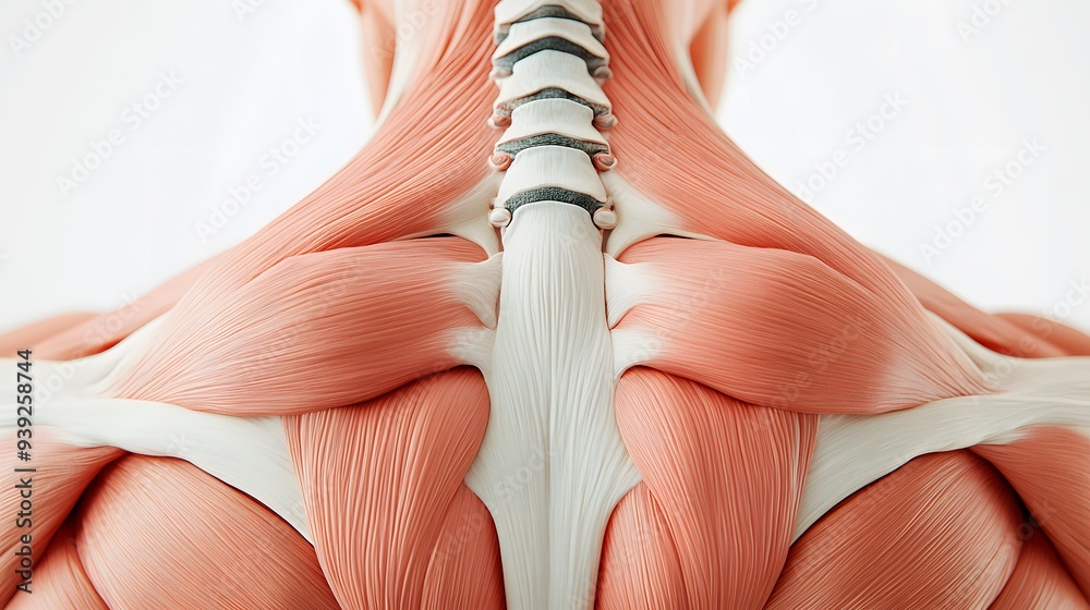 Muscular System of the Human Back: A detailed view of the back muscles ...