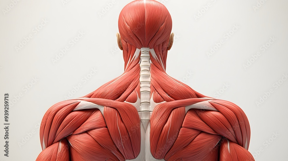 Muscular System of the Human Back: A detailed view of the back muscles ...