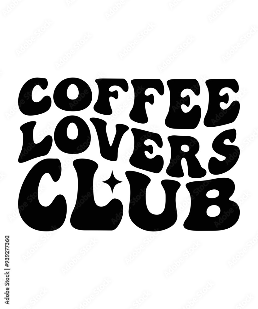 Vector de Stock coffee lovers club Groovy SVG Bundle, Cute Svg, Retro ...