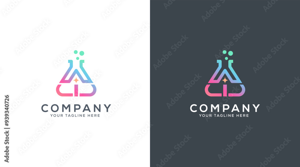 AI lab logo icon. modern ai logo. Artificial Intelligence logo design ...