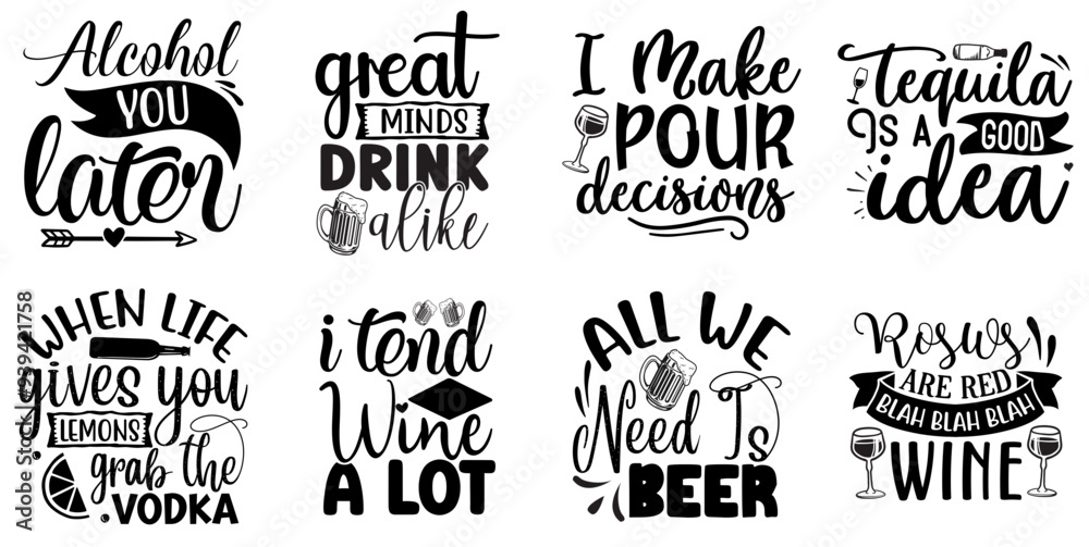 Simple American Sign Language Asl Quotes, Inscriptions Pack Vector ...