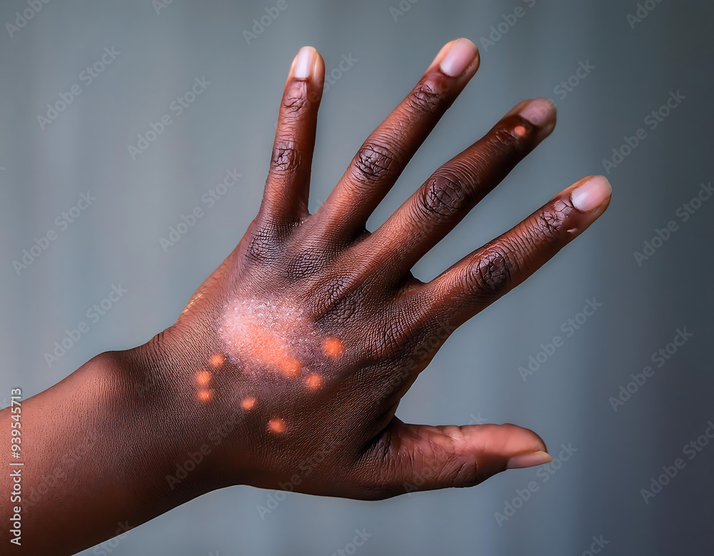 black person hand showing symptoms monkeypox disease new global ...