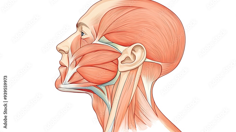 Anatomical Vector Illustration of Sternocleidomastoid Muscles and Neck ...