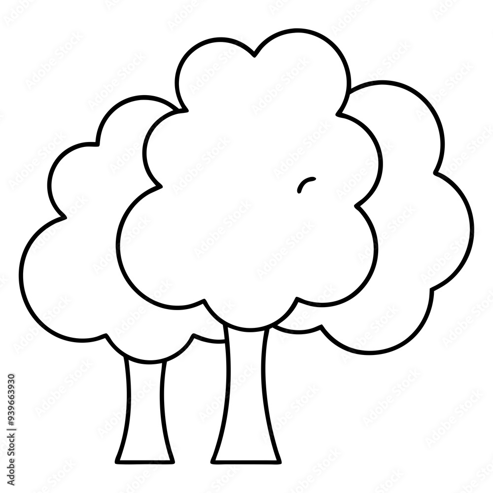 tree coloring page, tree outline, tree illustration, nature coloring ...