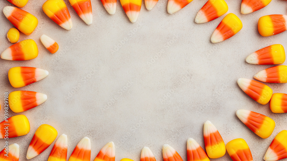 Candy Corn graphic frame border with copyspace - background with candy ...