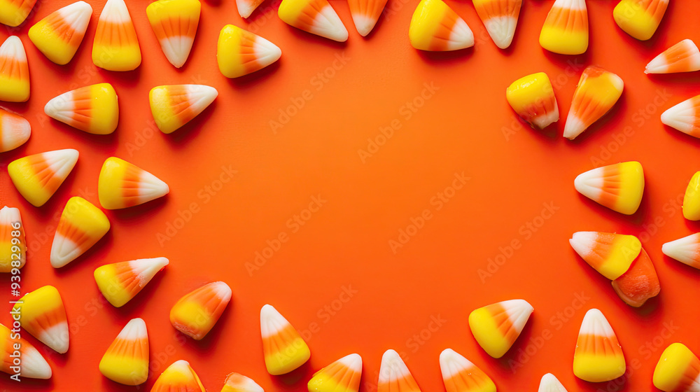 Candy Corn graphic frame border with copyspace - background with candy ...