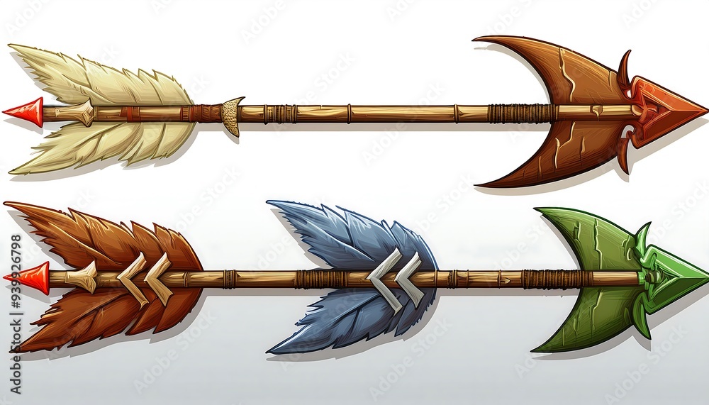 Nature-Inspired Pixelated Arrows - set of doodle Nordic arrows with ...