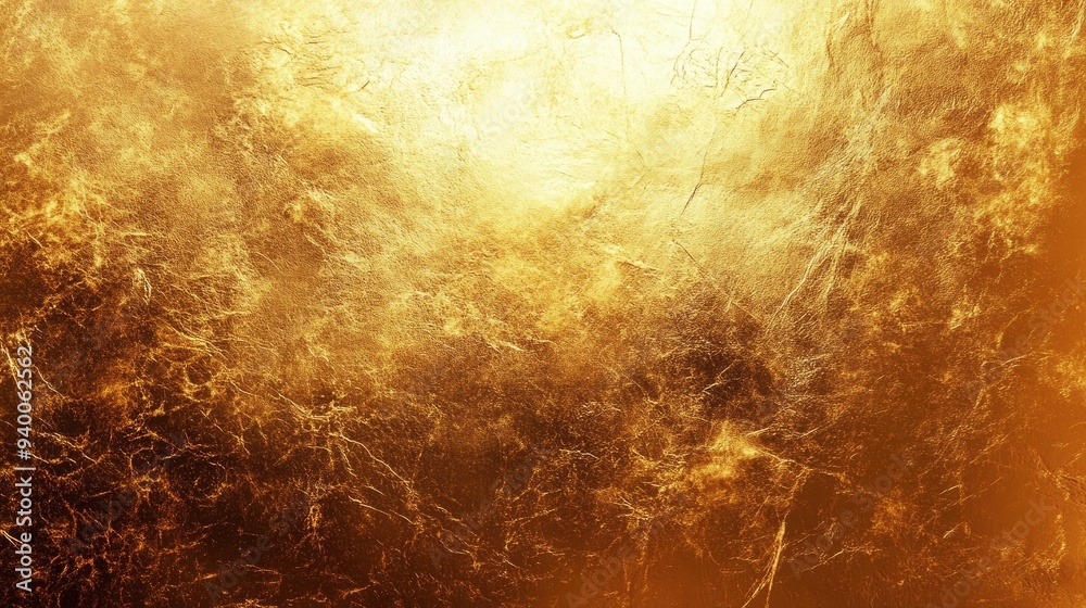 Gold wall texture background. Yellow shiny gold foil paint on wall ...