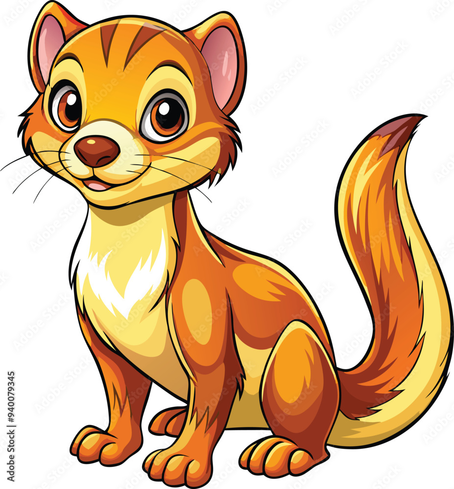 Cute Weasel vector cartoon illustration Stock Vector | Adobe Stock