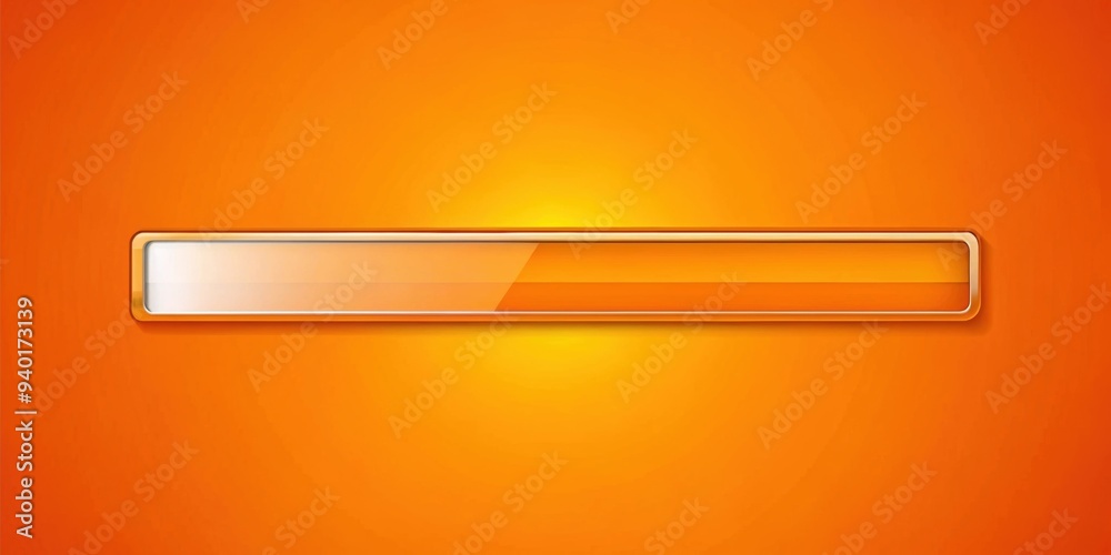 Information loading bar on orange background, half light loading level ...