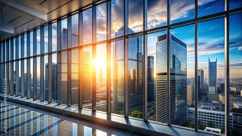 tinted business center window Stock Photo | Adobe Stock