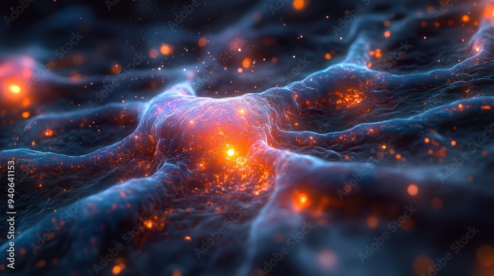 Intricate Neural Network: Vibrant Brain Tissue Microscopy with Glial ...