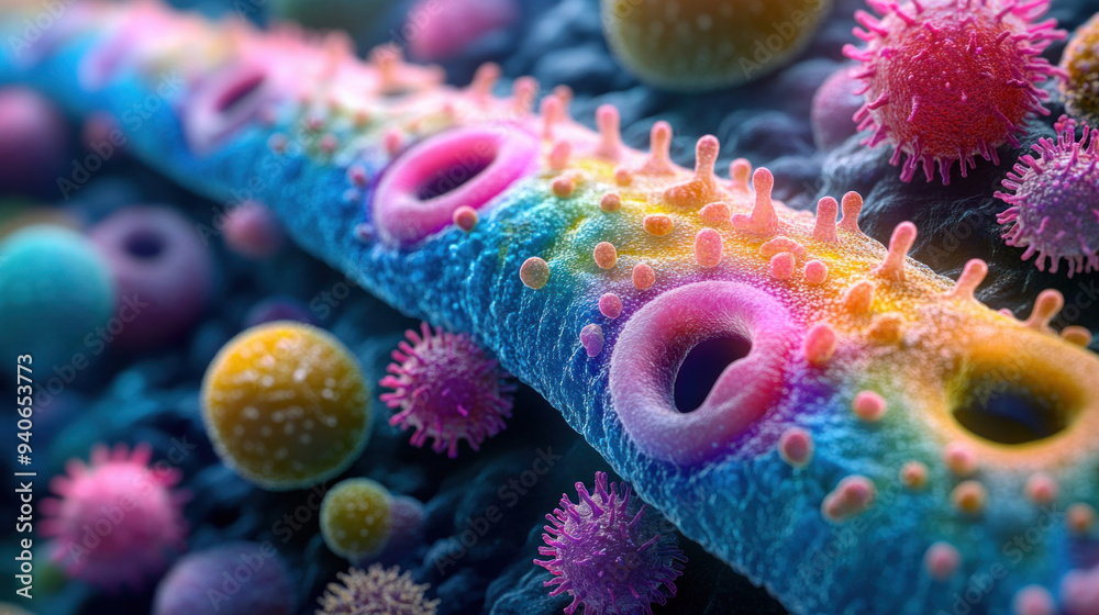 A colorful diagram showing the anatomy of a bacteria cell, used in ...