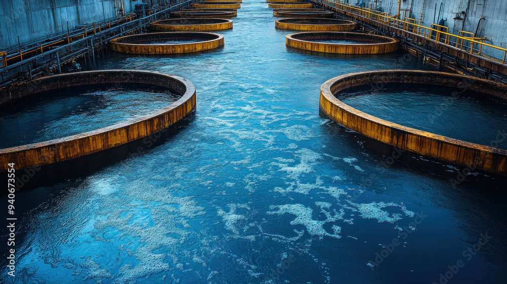 Bacteria in a wastewater treatment plant, playing a role in water ...