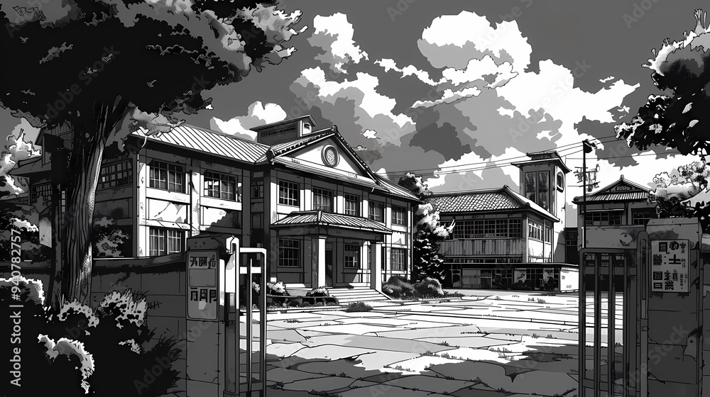 Illustrations of a cartoon style album cover, featured a old japanese ...