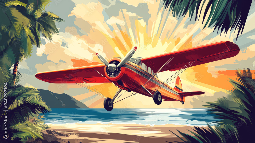 Vector posters for flight school tours and clubs, featuring aviation ...