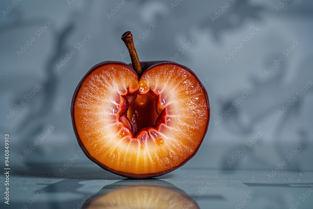 A highly detailed, realistic image of fresh fruits, capturing the ...