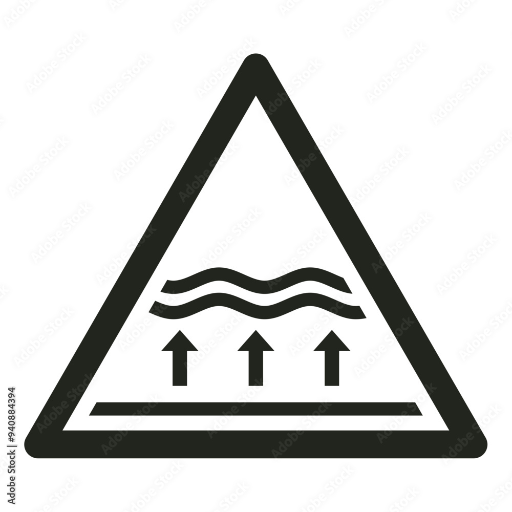 ISO warning safety signs_warning ; flood zone_symbol and pictogram only ...