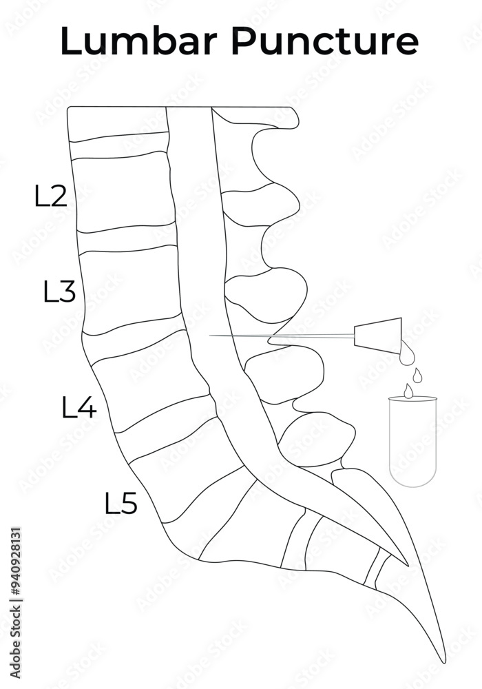 Lumbar Puncture Science Design Vector Illustration Diagram Stock Vector ...