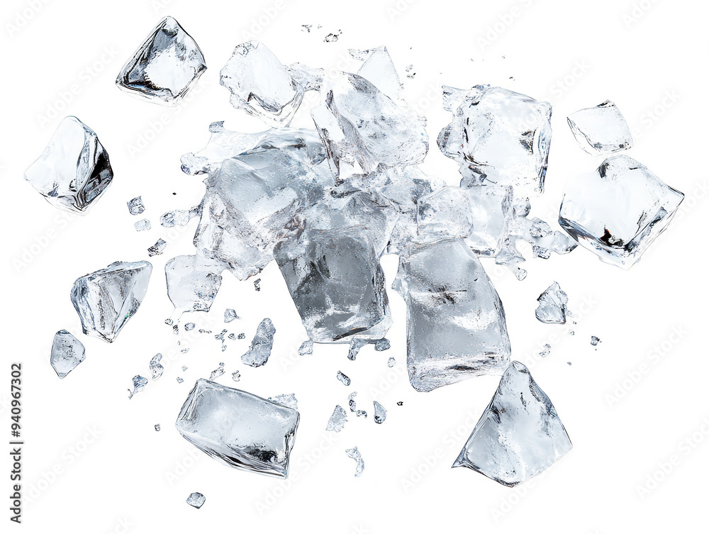 Crushed ice cubes transparent background Stock Illustration | Adobe Stock