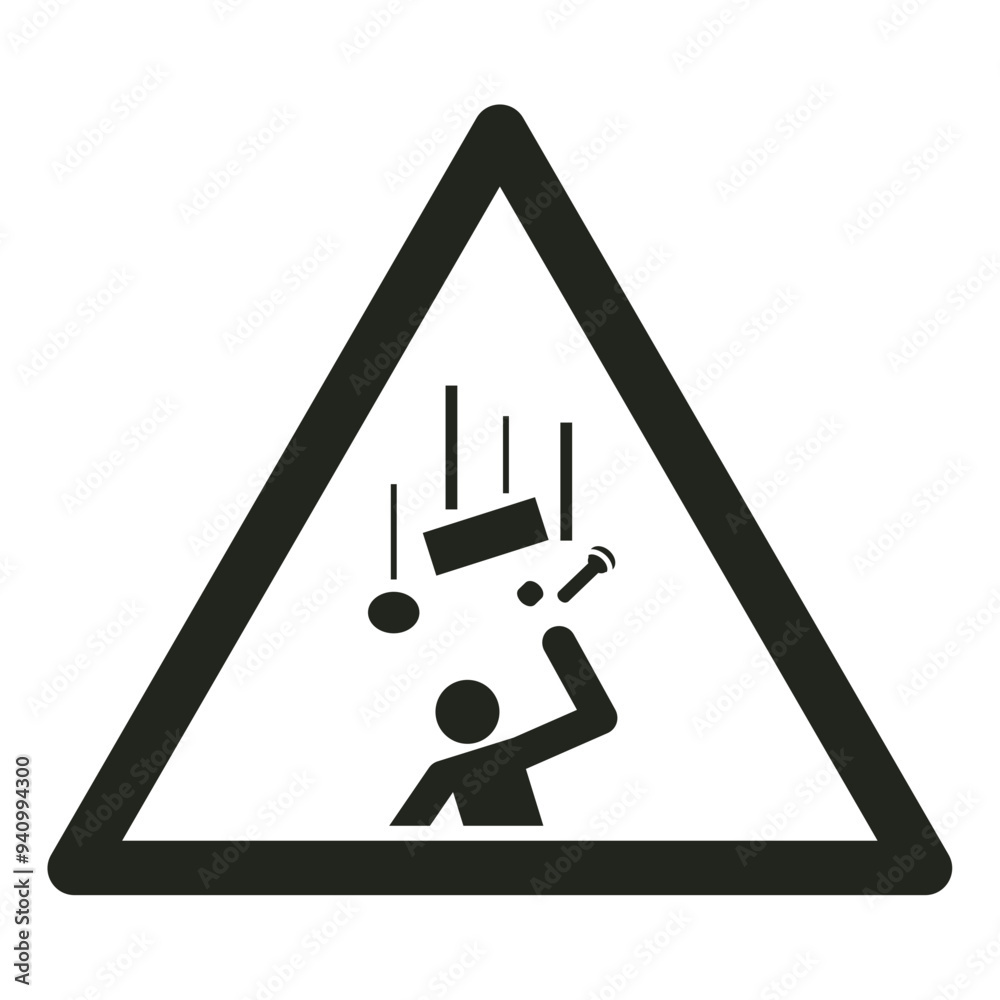Iso Warning Safety Signs Warning Falling Objects Symbol And Pictogram