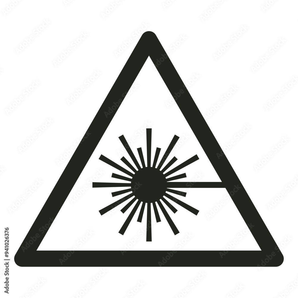 ISO warning safety signs_warning ; laser beam._symbol and pictogram ...