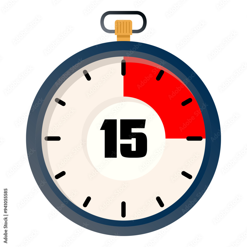 15 Second Countdown Timer Illustration Stopwatch Timer 15 Second Editable Vector File On