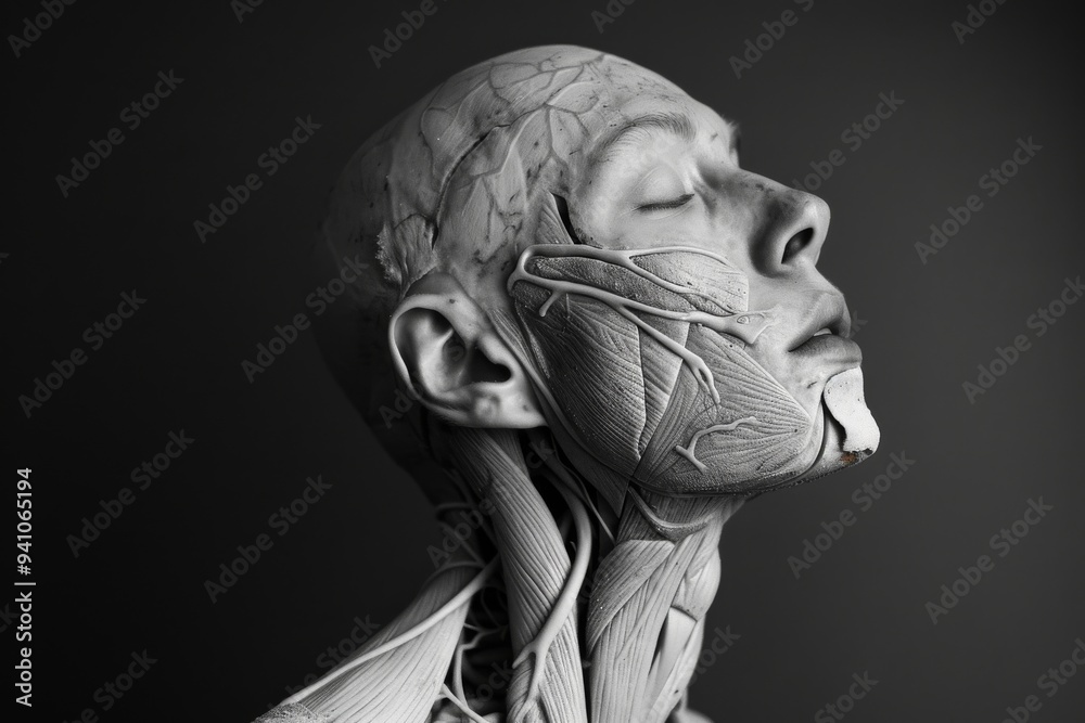 An illustration depicting the human body, highlighting its muscles and ...
