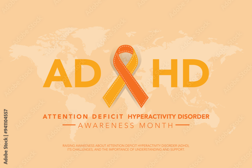 October is ADHD Awareness Month background template. Holiday concept ...