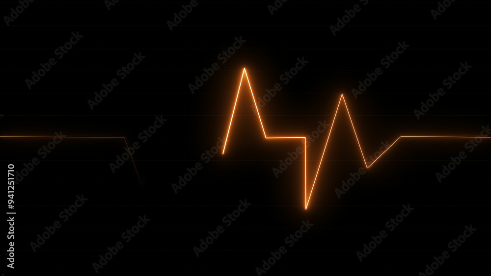 Abstract Neon Heartbeat line concept illustration. Medical Heartbeat ...