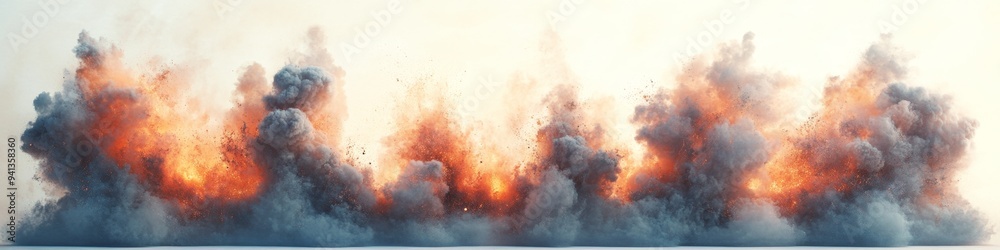 Dynamic Explosion Borders on White Background: Abstract Design Element ...