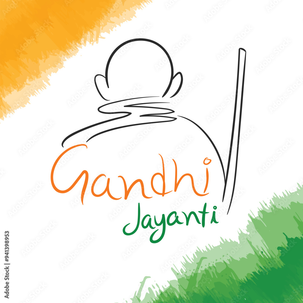 Vector de Stock Mahatma gandhi jayanti. national holiday in India ...