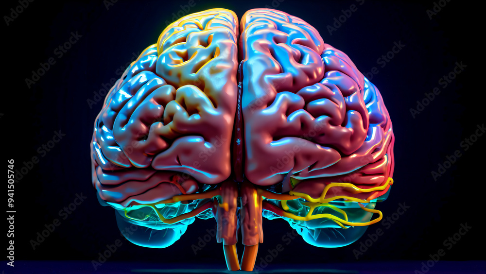Intricate 3D Vector Illustration of the Human Brain: Showcasing the Cerebral Cortex's Folds and ...
