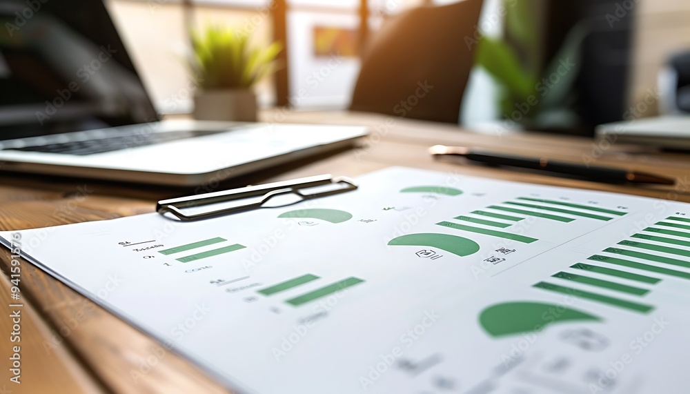 Printed Corporate Goals Report with Objectives Ticked Off and Green ...