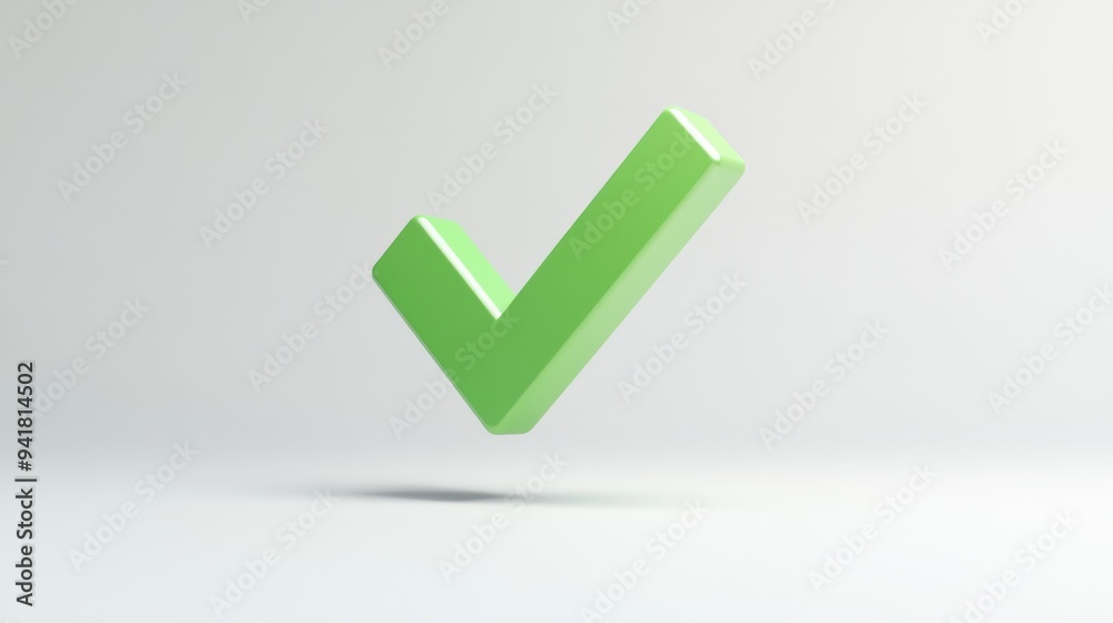 Green check mark icon floating in clean white space. The simple and ...
