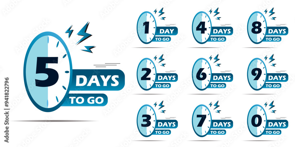 Vector de Stock Countdown days to go banner. count time and days for ...