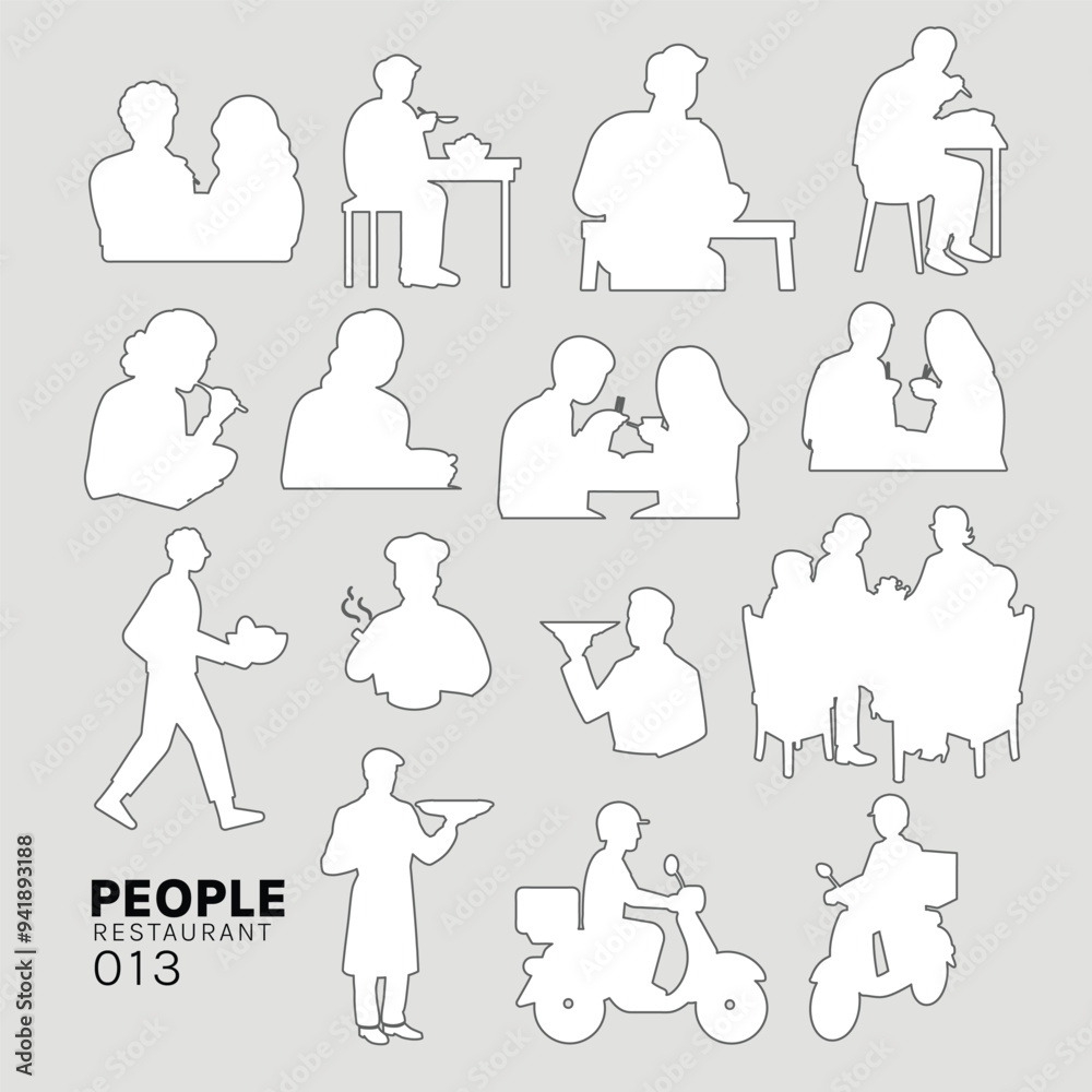 Architectural Drawings people vector illustration, top view, human ...
