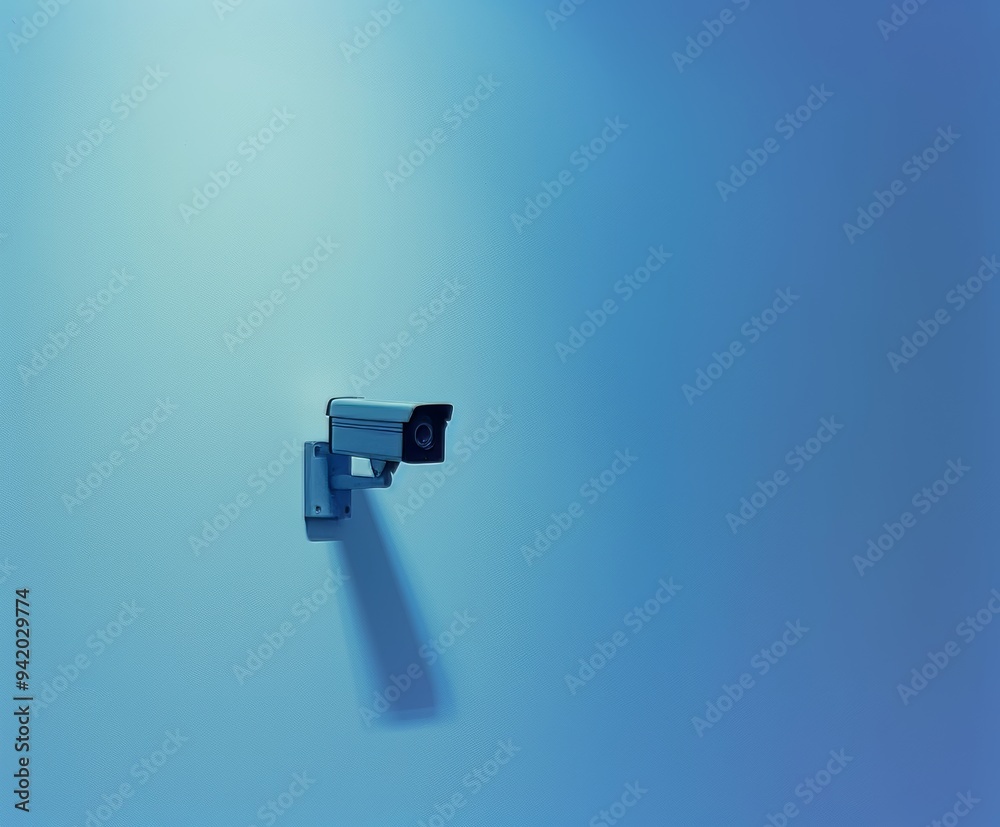 Ultra-realistic minimal photo of a WiFi camera, captured in negative ...
