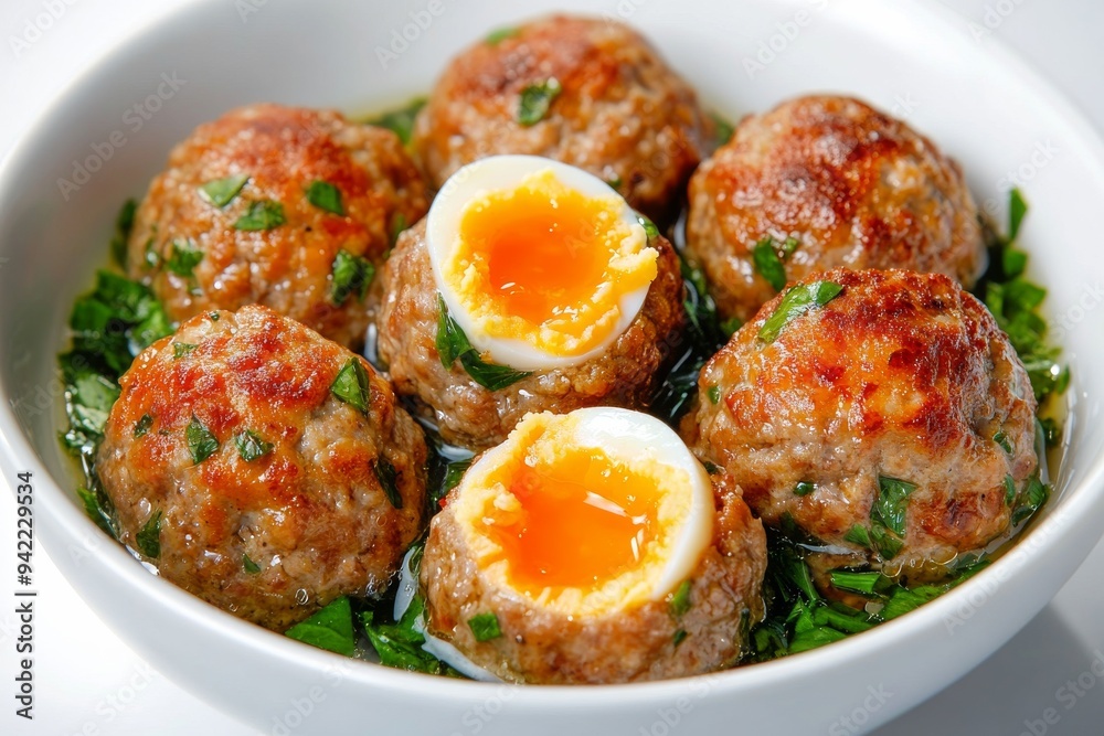 Egg Filled Meatballs, These meatballs have a hard-boiled quail egg or ...
