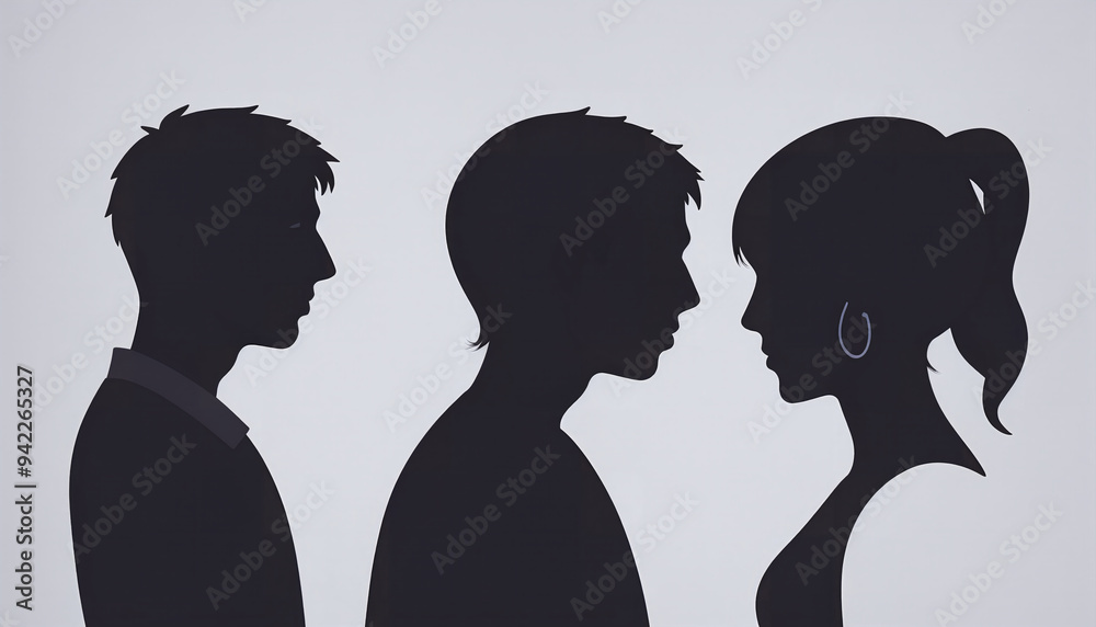 illustrative colorful artistic depiction of poly-amorous people who ...