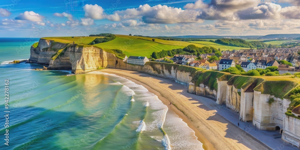 Beautiful coastal region in northwest France with stunning cliffs ...