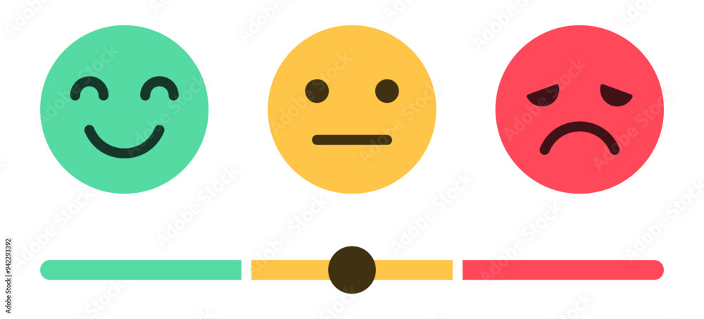 feedback emoji. emoticons set , rating scale of customer satisfaction ...