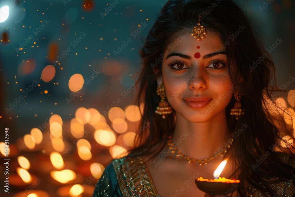 Joyous festival: happy Diwali, people celebrating triumph of good over ...