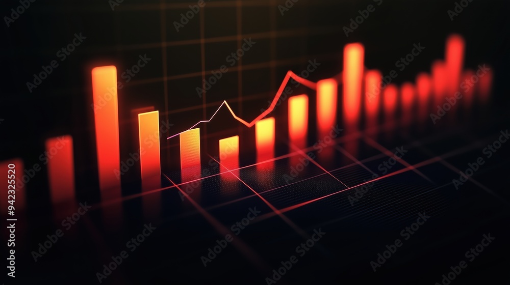 A graph with red bars that are sloping downward. The bars are not ...
