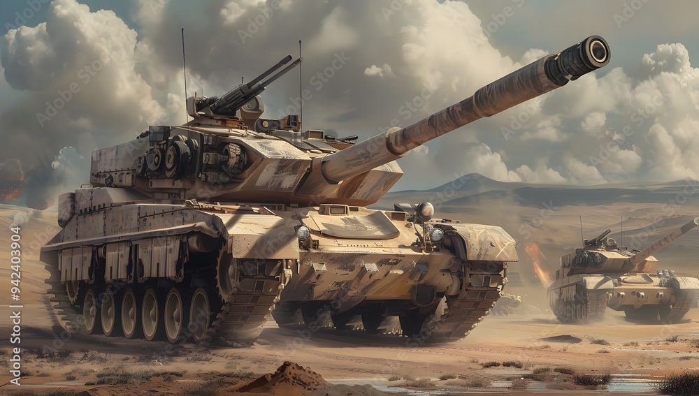 Gustav tank, similar to the Gwotk Modern howitzers in beige color with ...