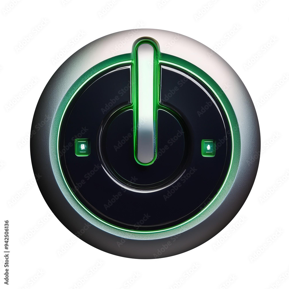 Minimalist Modern LED Backlit Power Button PNG Series: High-Resolution ...