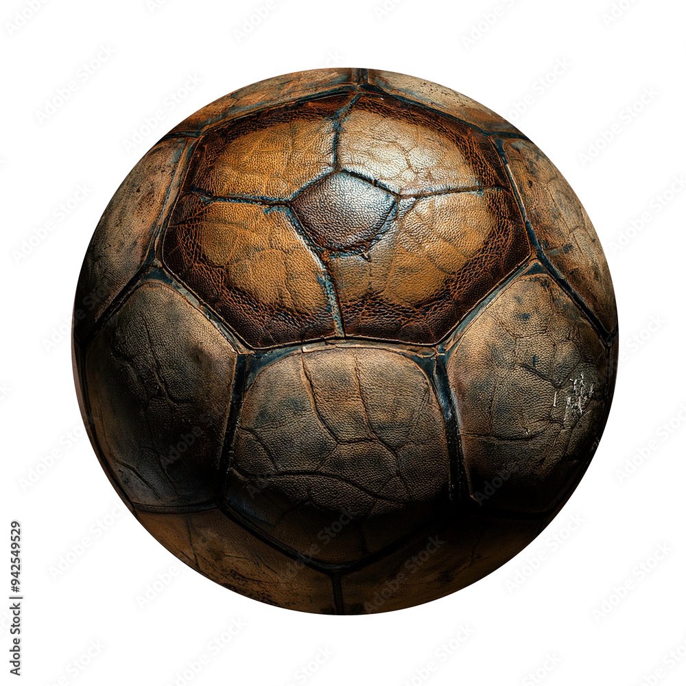 Vintage Argentinian Leather Football PNG Series: Weathered and Timeless ...