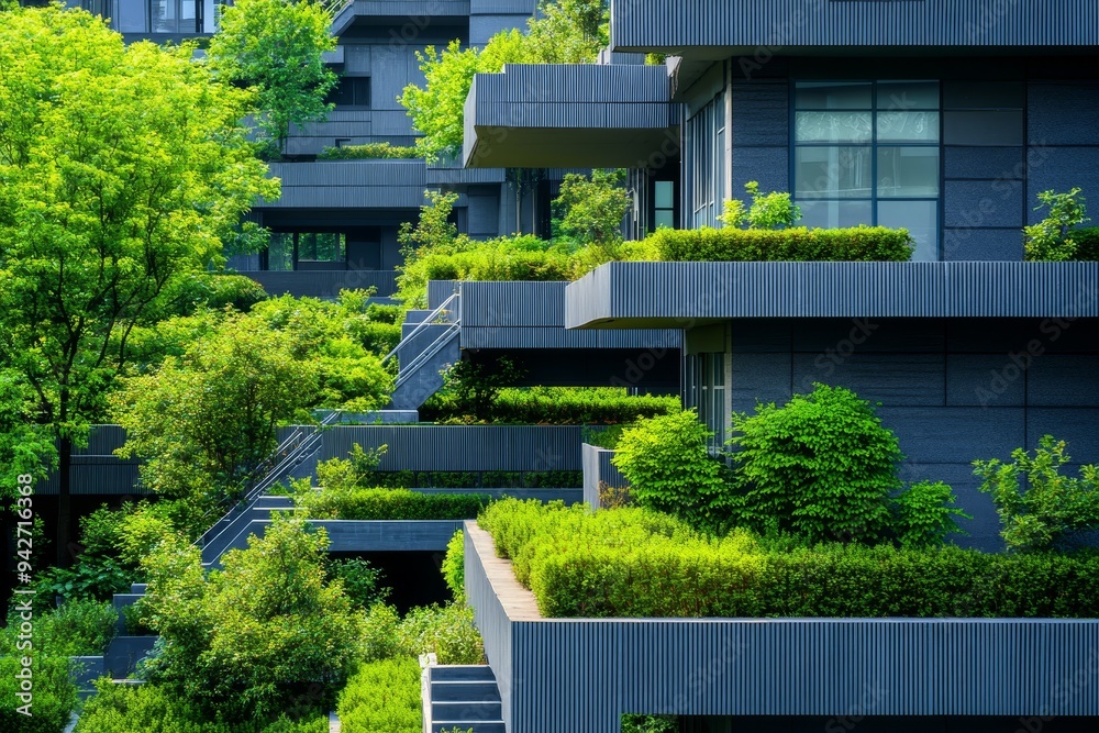 Innovative urban design merging modern architecture with green spaces ...