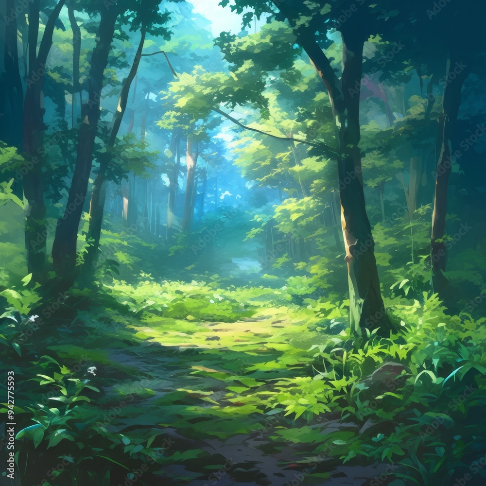 Enchanted Forest Depths: Mystical Digital Artwork Blending Fantasy and ...